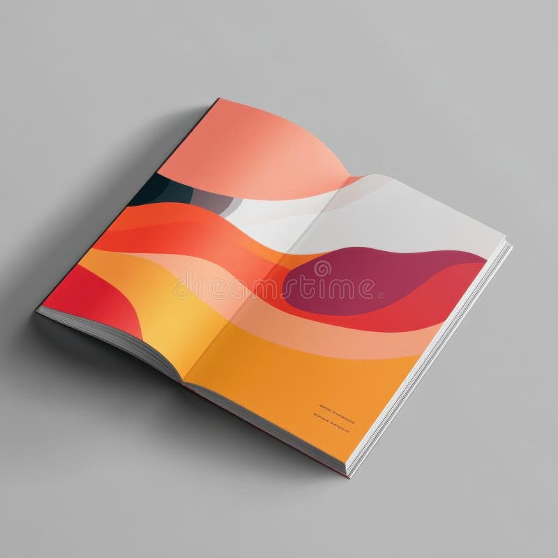 Abstract Book Cover Design with Wavy Lines and Vibrant Colors Stock ...