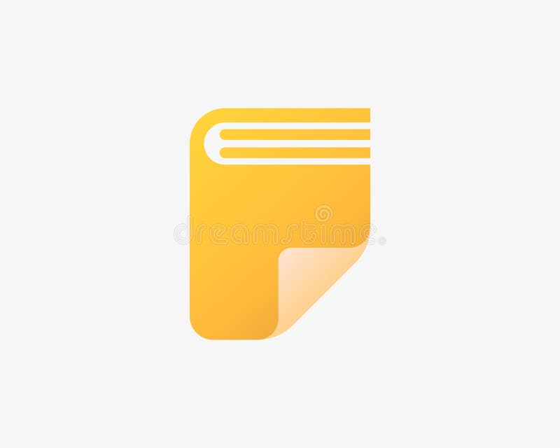 Abstract Book, Textbook with Paper Folded Corner Logo Design Template ...