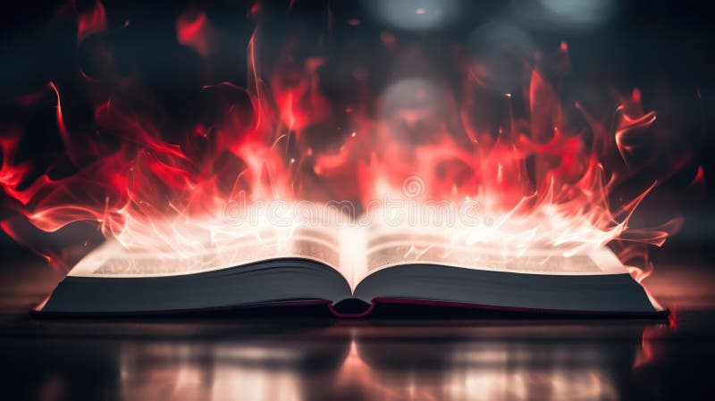 Abstract of Books Burning in an Explosive and Dramatic Burst of ...