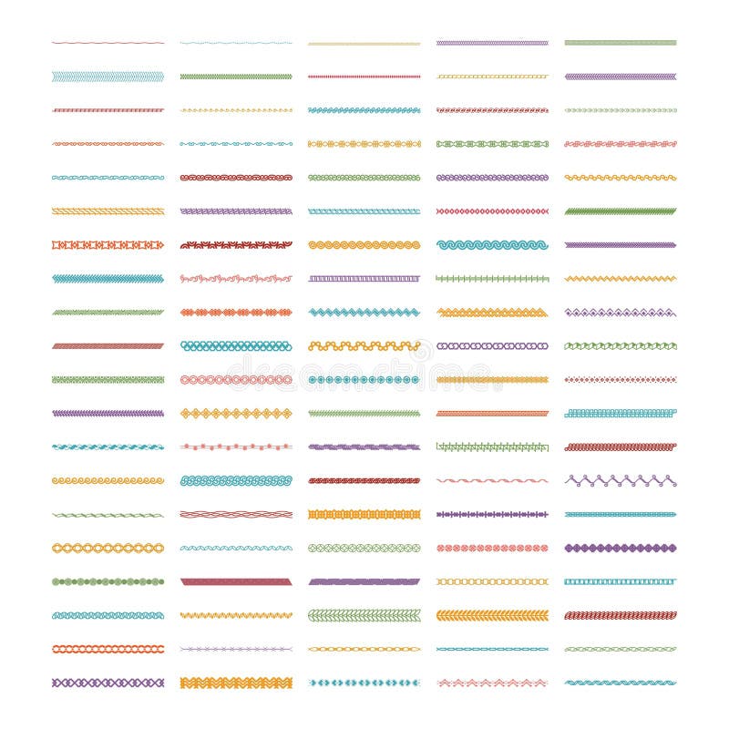 Set of Abstract Border Designs. Vector Illustration Decorative Design ...