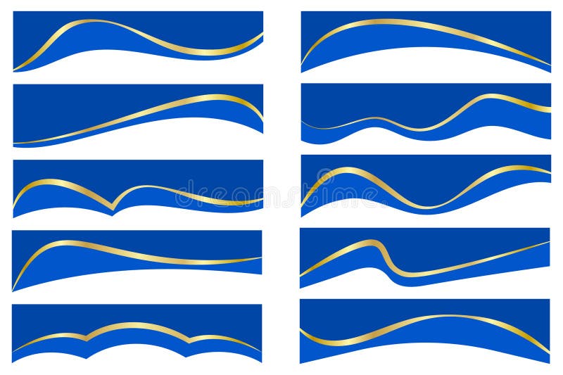 Abstract Border Shapes for Banner Design. Vector Header with Golden ...