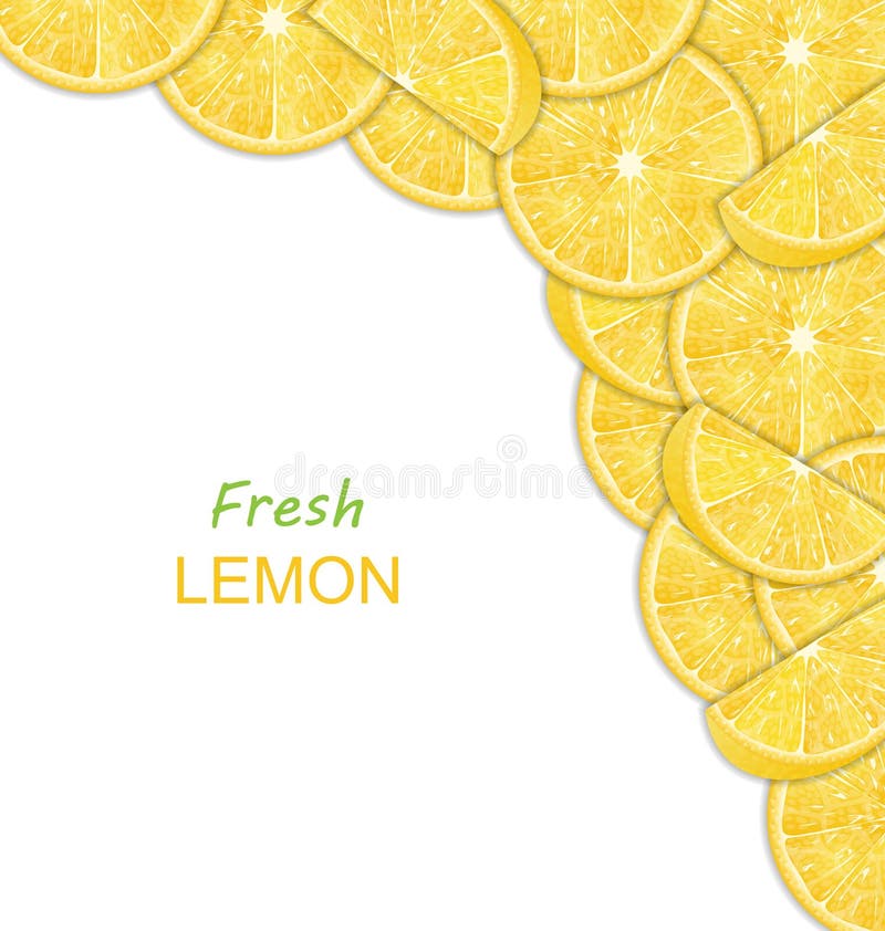 Abstract Border with Sliced Lemons Stock Vector - Illustration of ...