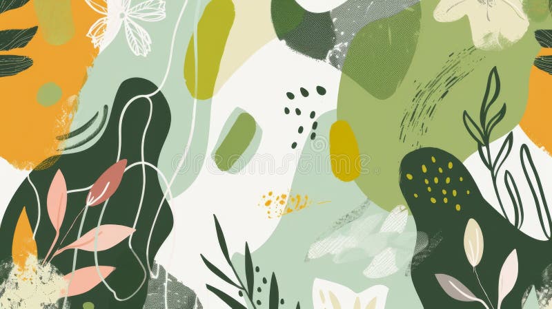 Abstract Botanical Artwork with Modern Color Palette Stock Photo ...