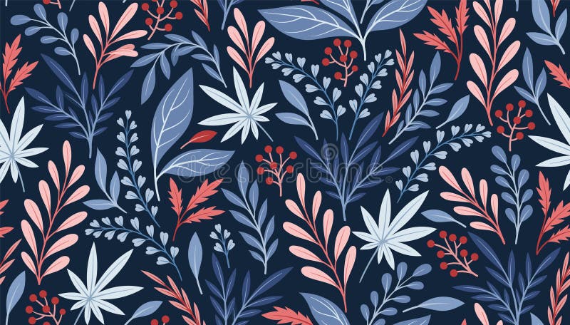 Abstract Botanical Seamless Pattern Stock Vector - Illustration of ...
