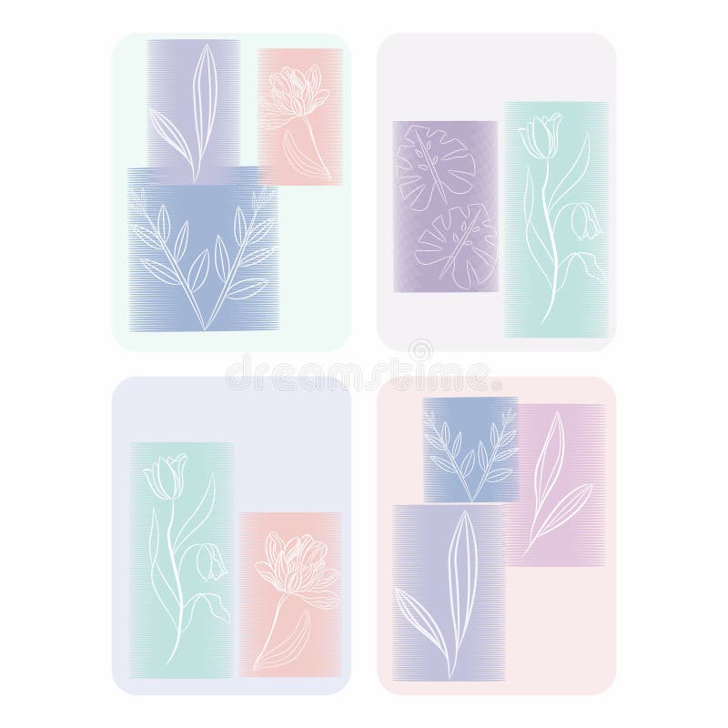 Abstract Botanical Studies stock illustration. Illustration of outline ...