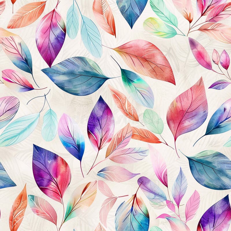 Abstract Botanicals Watercolor Leaf Design Stock Illustration ...