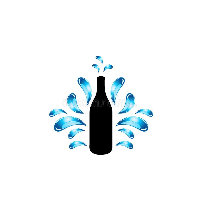Abstract Bottle and Glass- Beverage Logo Stock Vector - Illustration of ...