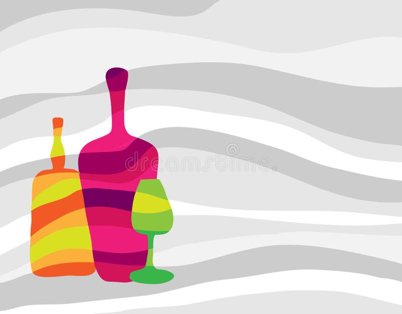 Abstract bottles and glass stock vector. Illustration of label - 13862154