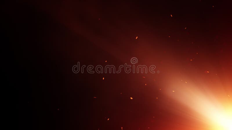 Abstract Bottom Right Optical Flare Light with Fire Particles Stock ...