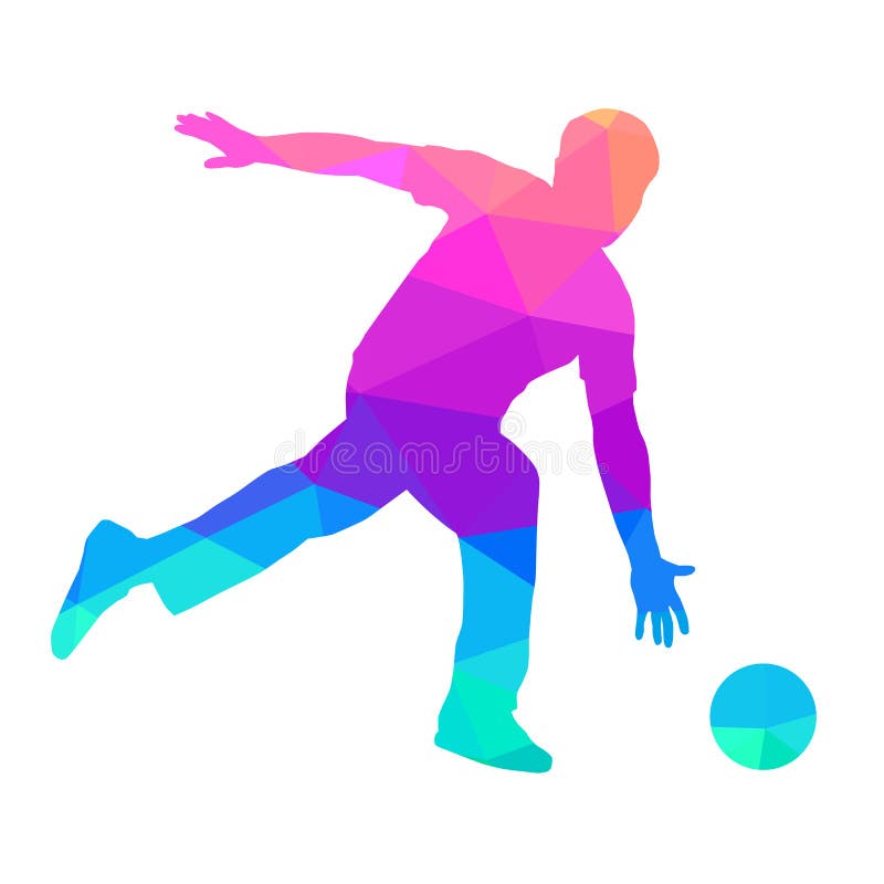 Abstract Bowling Player Graphic in Vector Quality. Stock Vector ...