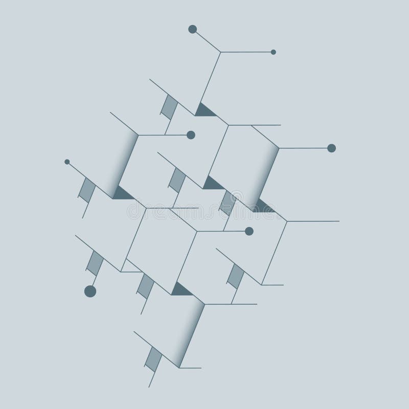 Abstract Boxes Background. Modern Technology with Square Mesh ...