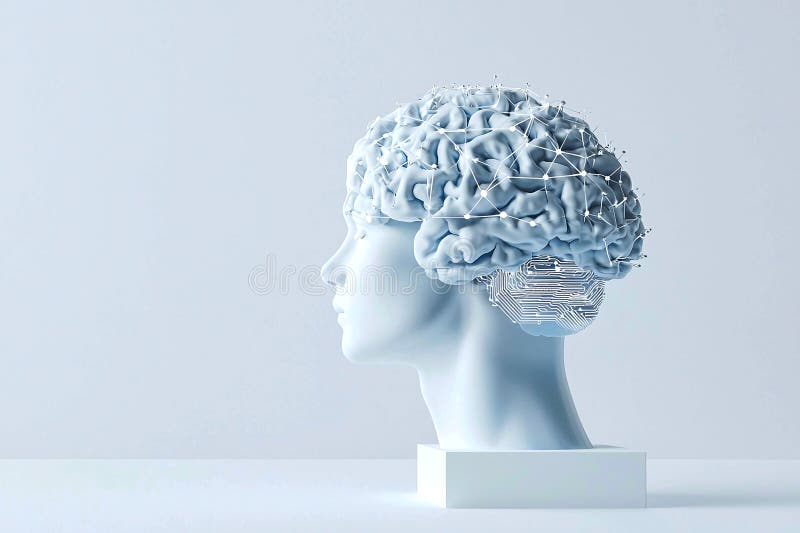 An Abstract Brain of Data Nodes and Lines, Reflecting Neural Network ...