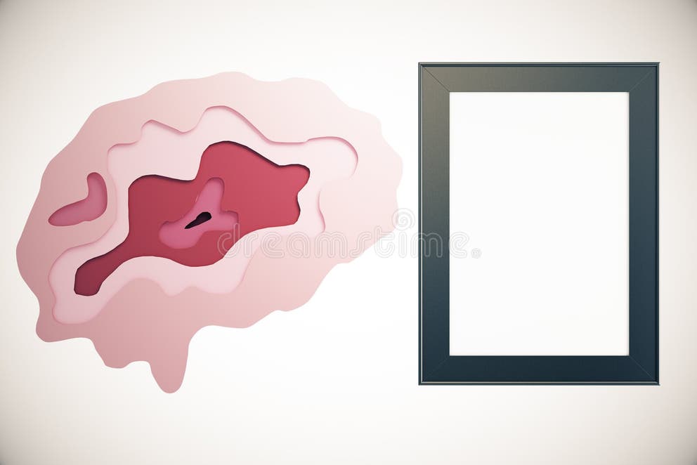 Abstract brain and frame stock illustration. Illustration of light ...