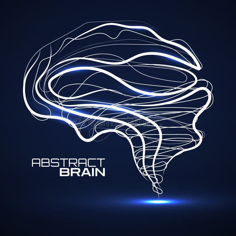 Abstract brain with lines stock vector. Illustration of dream - 278054902