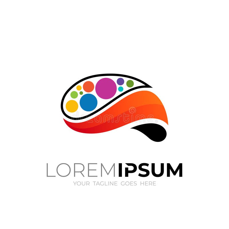 Abstract Brain Logo Design, Smart Icon Template, Colorful Logo Stock ...