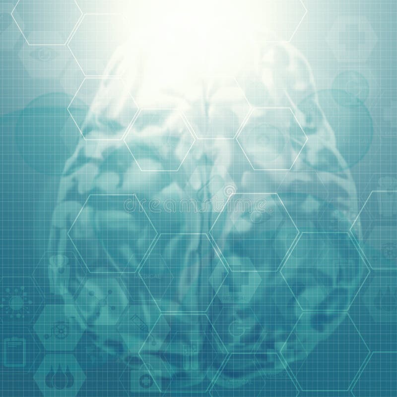 Abstract Brain with Molecules Medical Background Stock Illustration ...