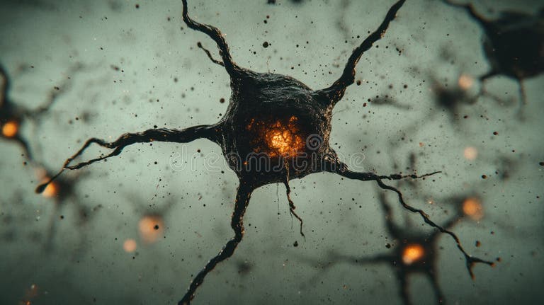 Abstract Brain Neurons Insight Portrait with Selective Focus and Copy ...