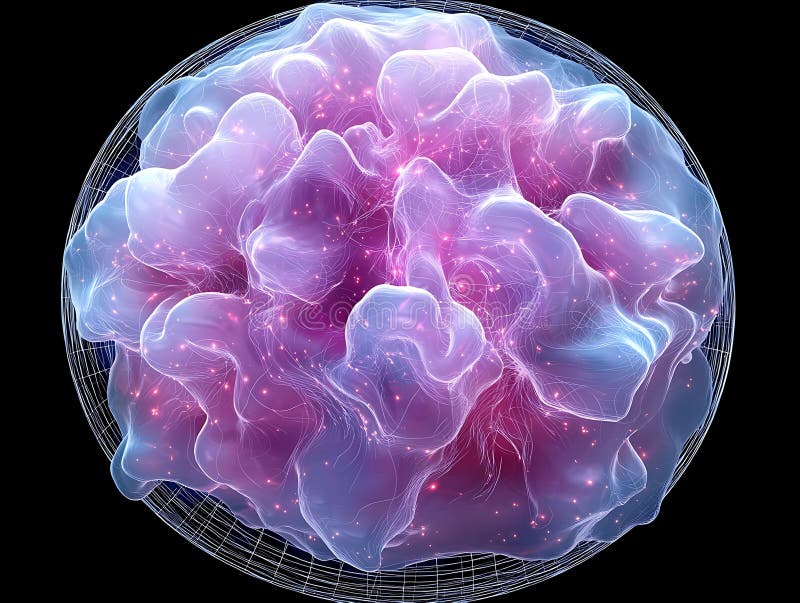 Abstract Brain Scan in Dome on Black Background Stock Photo - Image of ...