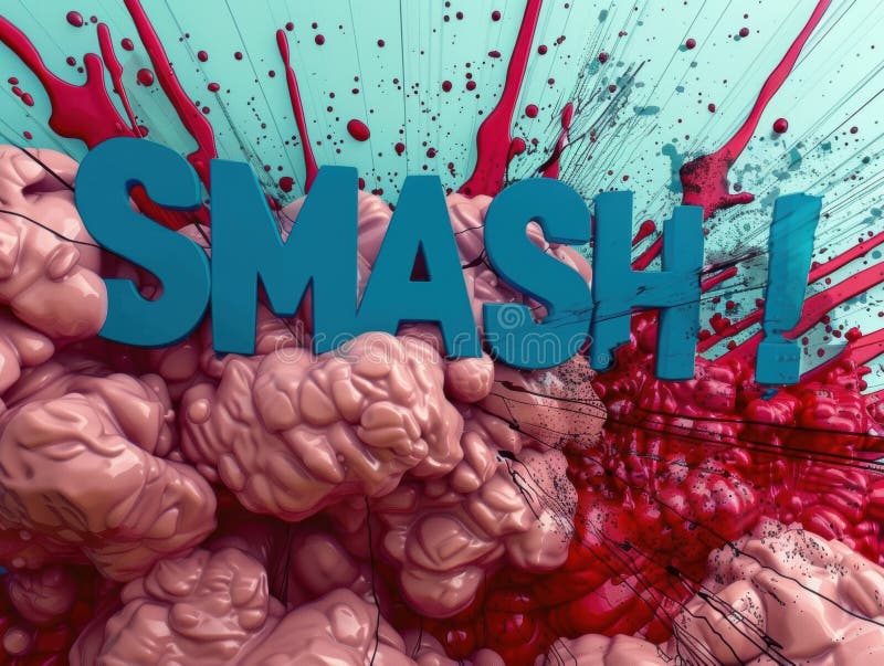 Abstract Brain and Smash Text Stock Illustration - Illustration of ...