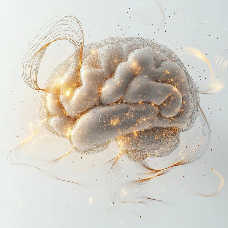 Abstract Brain Structure with Golden Neural Connections and Data Flow ...