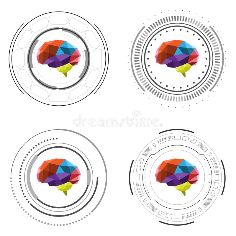 Abstract Brain Technology. Digital Creative Idea Form Artificial ...