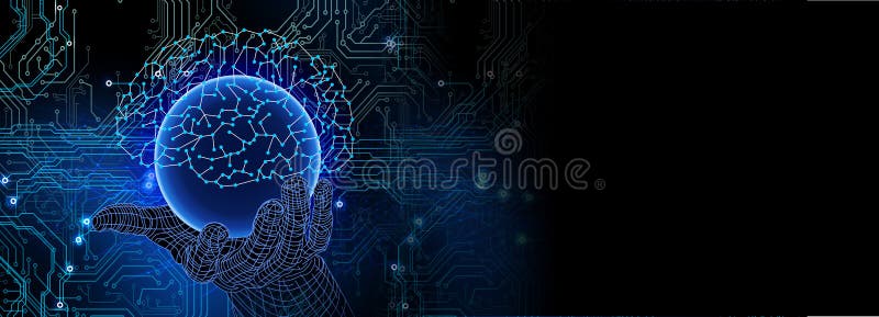 Abstract Brain Technology Background Hi-tech Communication Concept ...