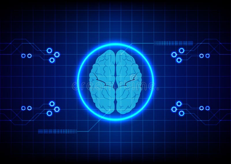 Abstract Brain Technology Concept Design Background. Illustratio Stock ...