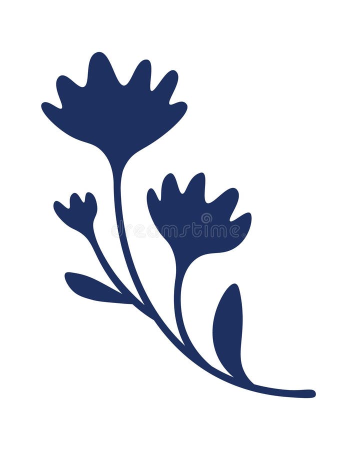 Abstract Branch Illustration Floral Shape Design Element Stock Vector ...