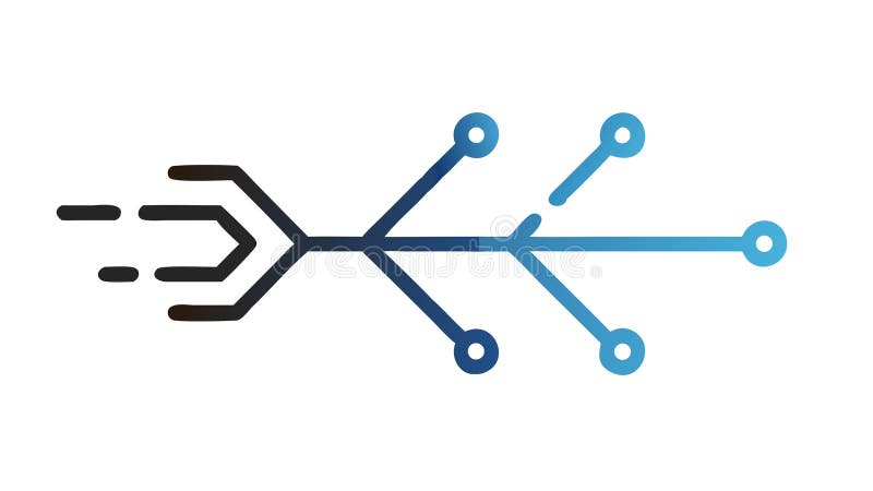 Abstract Branching Network Icon for Data and Connectivity, Vector Design Generative AI Stock ...