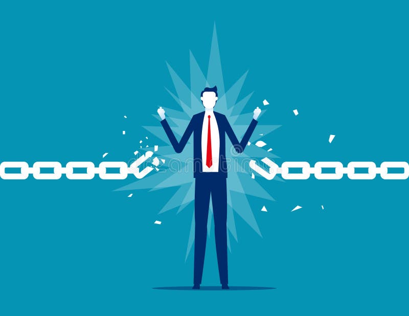 Abstract Breaking Chains Metaphor Symbol. Break Free Concept Stock ...