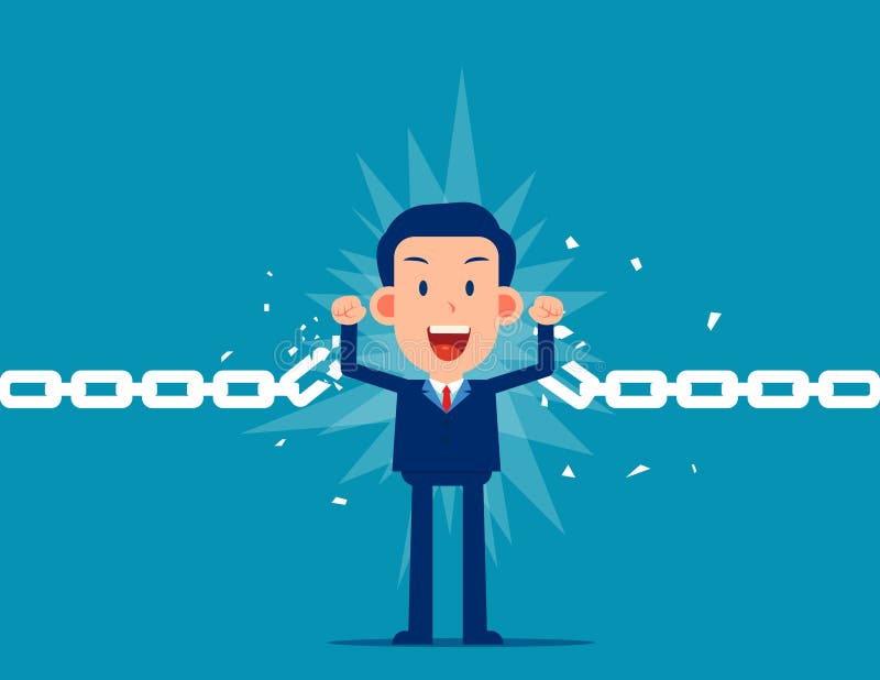 Abstract Breaking Chains Metaphor Symbol. Break Free Concept Stock ...