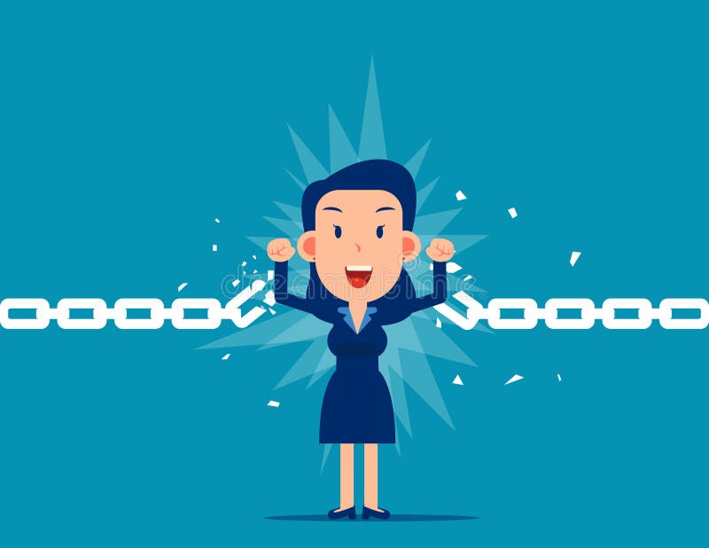 Abstract Breaking Chains Metaphor Symbol. Break Free Concept Stock ...