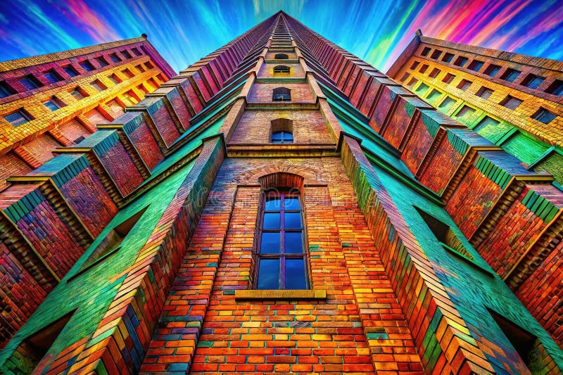 Abstract Brick Tower a Geometric Architectural Design for Modern ...