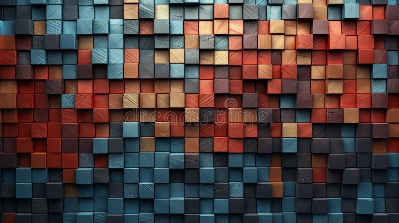 Abstract Brick Wall Design with Vibrant Colors and Geometric Patterns ...