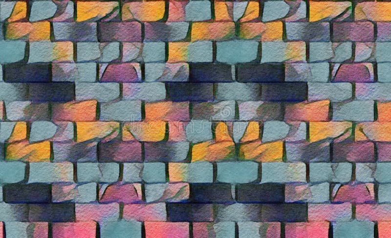 Abstract Brick Wall Makes an Attractive Background Stock Illustration ...