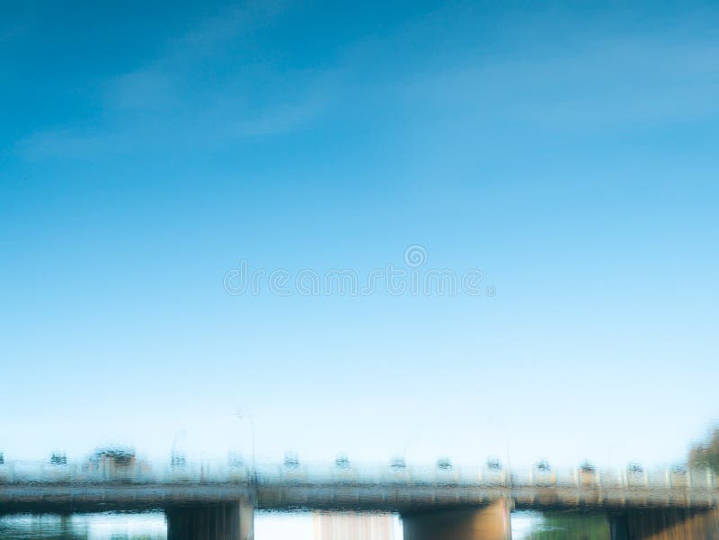 Abstract of the Bridge Under the Blue Sky Stock Photo - Image of rail ...
