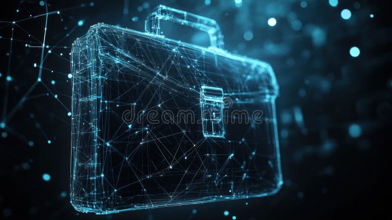 Abstract Briefcase, Digital Network, Background, Technology, Business ...