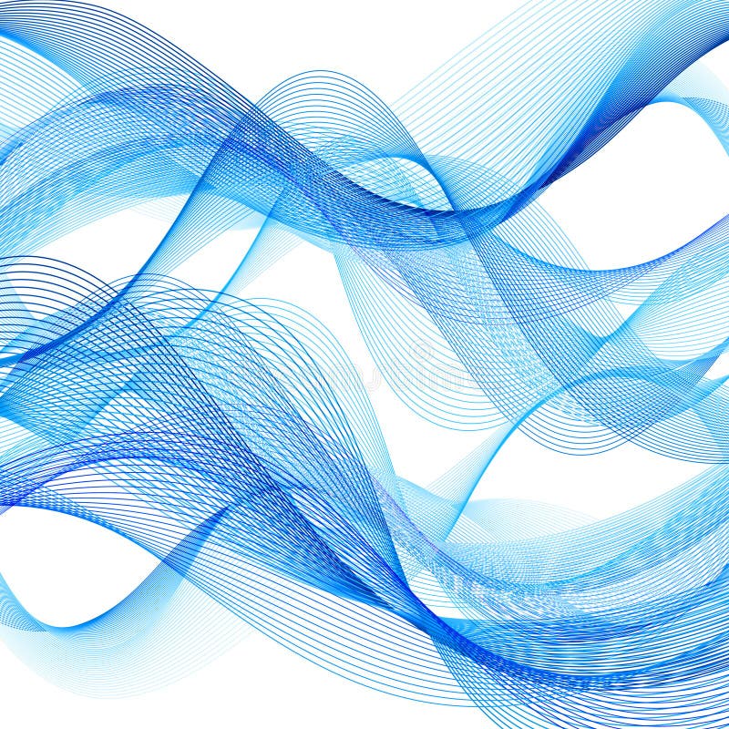 Abstract Watercolor Blue Wave Elements Stock Illustration ...