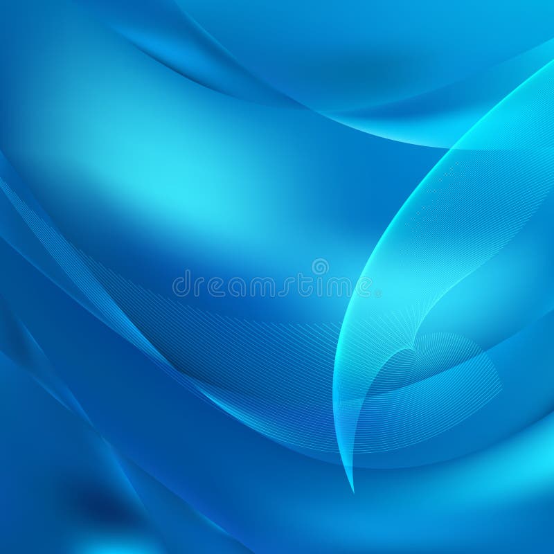 Abstract Bright Blue Flowing Curves Background Vector Graphic Stock ...