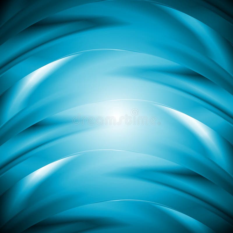 Bright Blue Smooth Waves on White Background Stock Vector ...