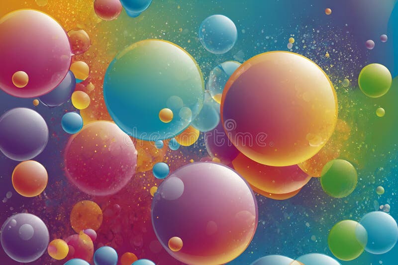 Abstract Bright Colorful Bubbles Design Stock Illustration ...