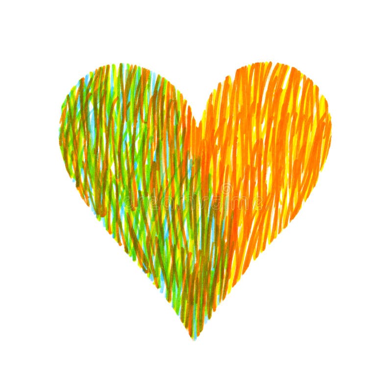Abstract Bright Colorful Heart on White Stock Illustration ...