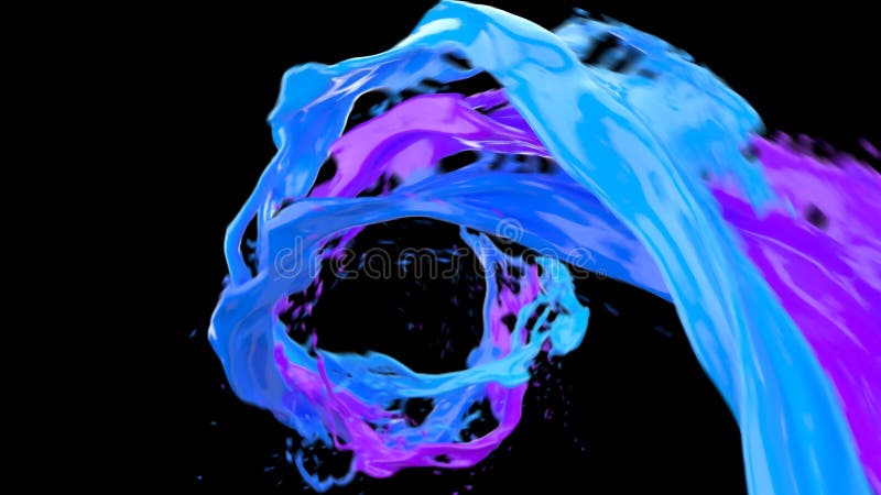 Abstract Bright Colorful Liquid Vortex Flow with Splashes 3D ...