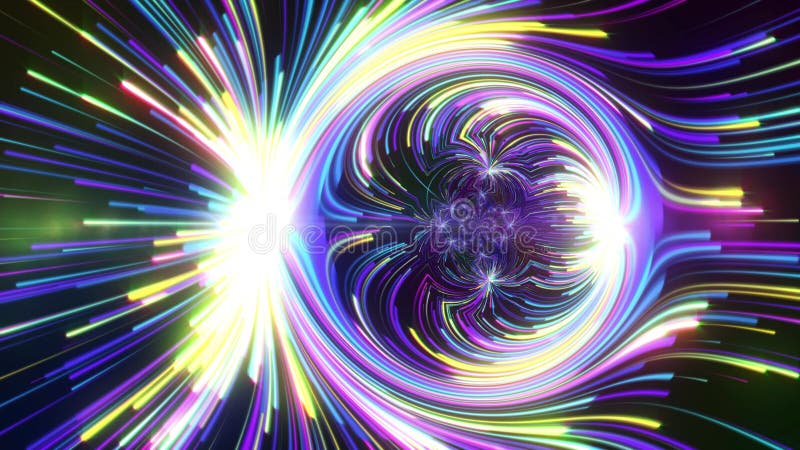 Abstract Bright Colorful Magical Portal of Light Space Beams Ring ...