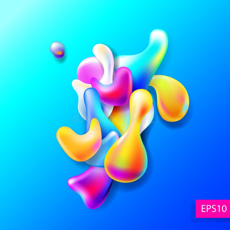 Abstract Bright Colorful Plasma Drops Shapes Pattern on Stock Vector ...