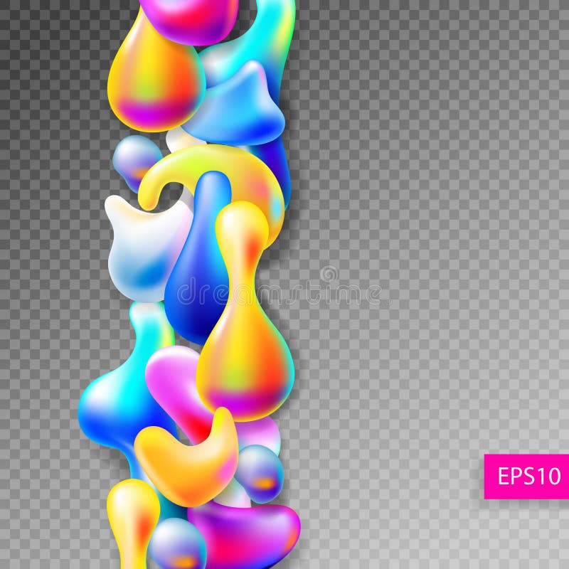 Abstract Bright Colorful Plasma Drops Shapes Pattern on Stock Vector ...