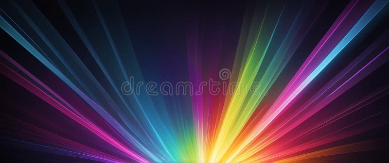 Abstract Bright Colorful Rays of Light Beams Spectrum Banner Ai ...