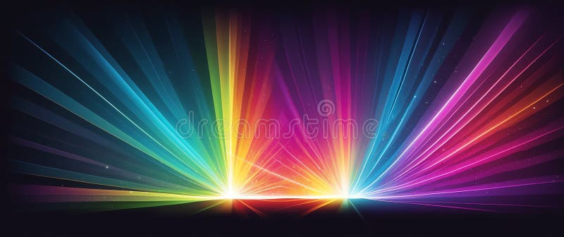 Abstract Bright Colorful Rays of Light Beams Spectrum Banner Ai ...