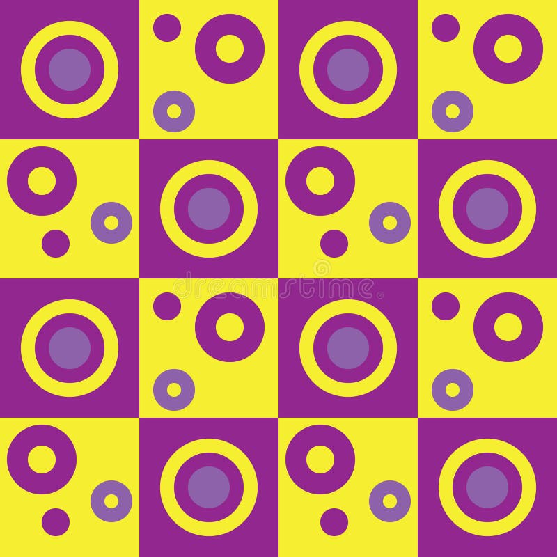 Abstract Bright Contrast Seamless Pattern with Circles and Squares ...