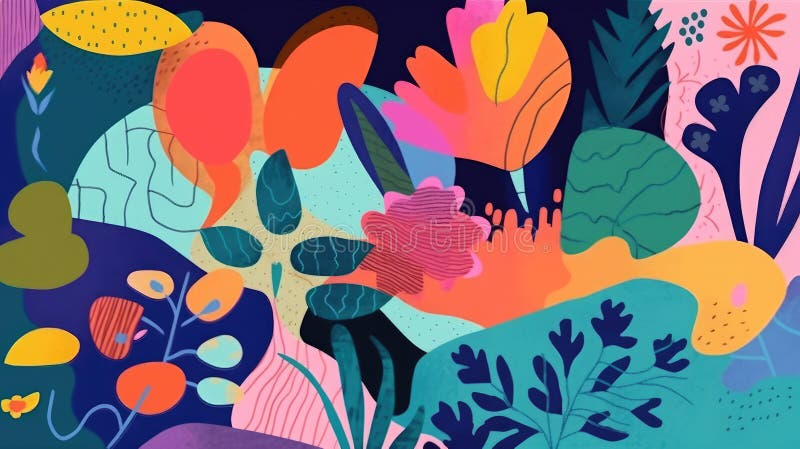 Abstract Bright Decorative Floral Background Created with Generative AI ...